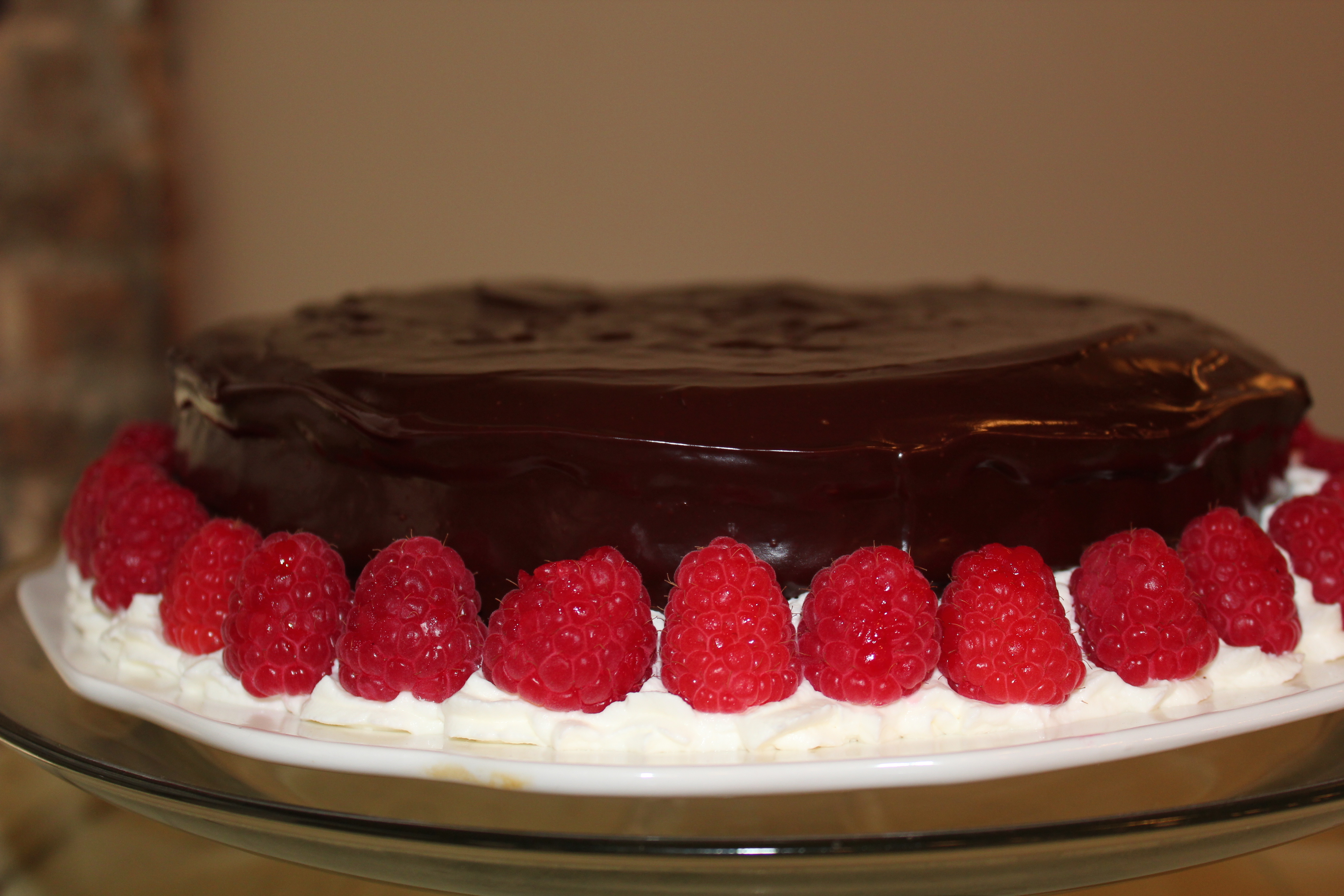 Chocolate Genoise Cake With Raspberry Filling And Chocolate Ganache ...