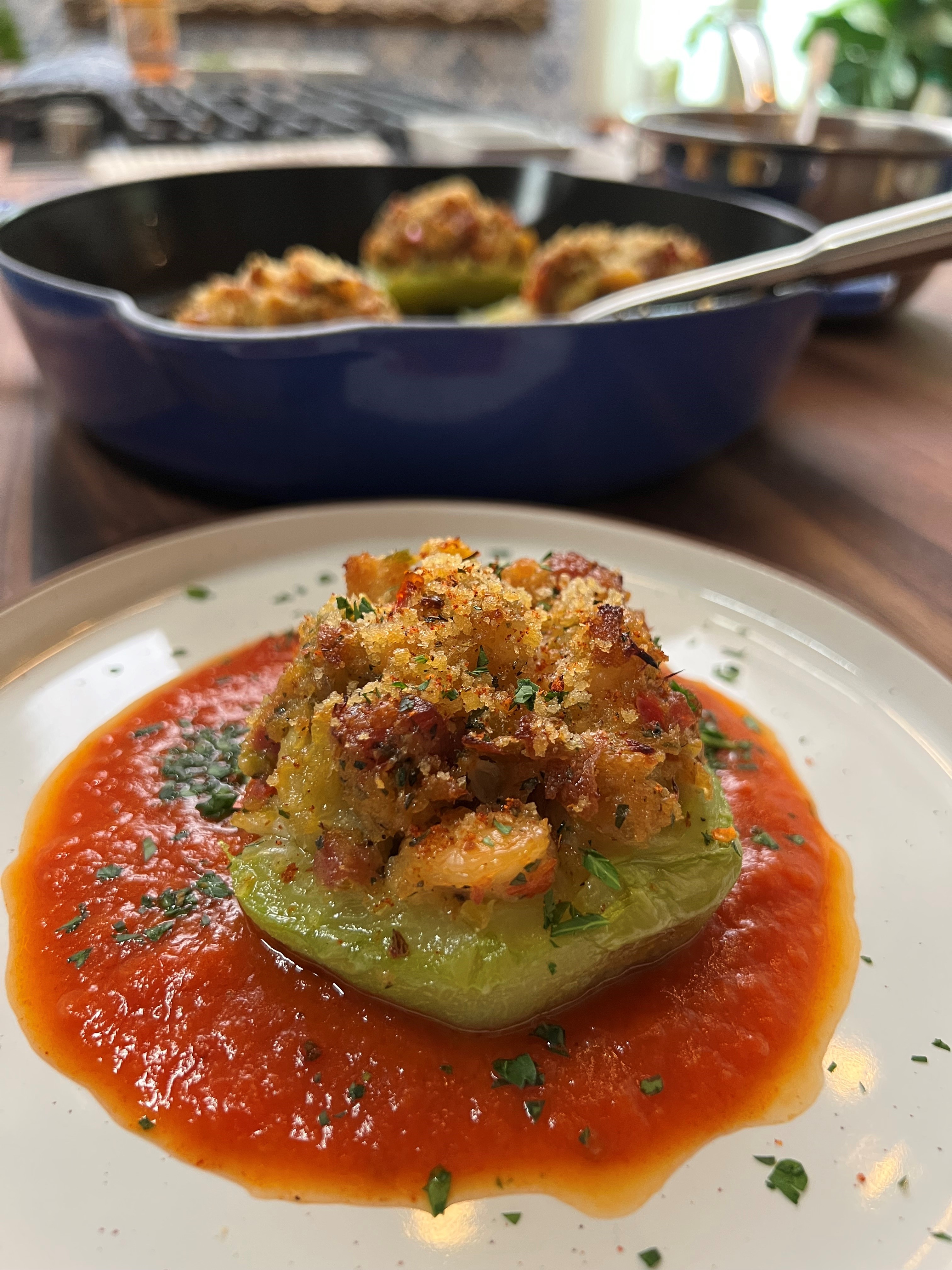 Creole Mirliton Pirogues (Stuffed Mirliton Boats) | Emerils.com