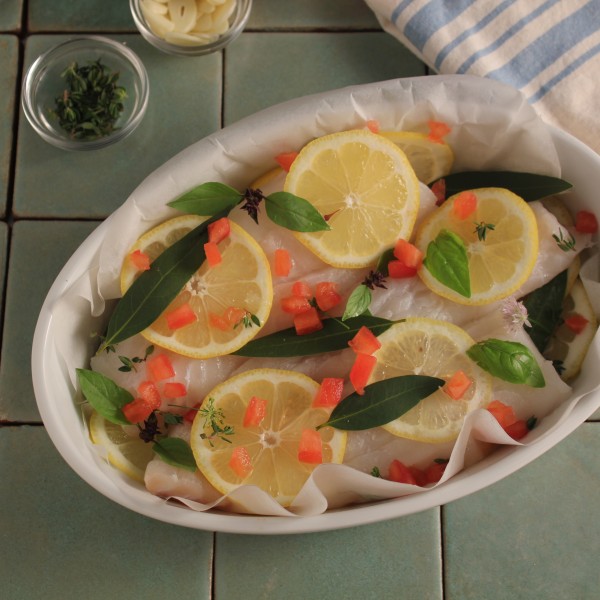 Baked Fish With Lemon And Laurel Leaves | Emerils.com