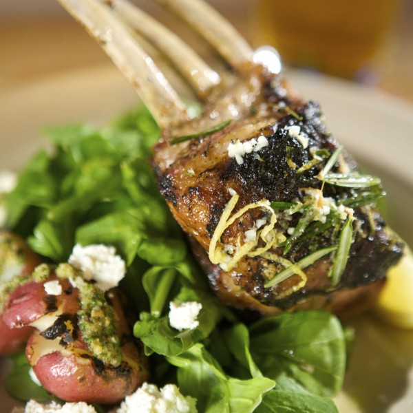 Grilled Rack Of Lamb with a Mixed Herb Pesto | Emerils.com