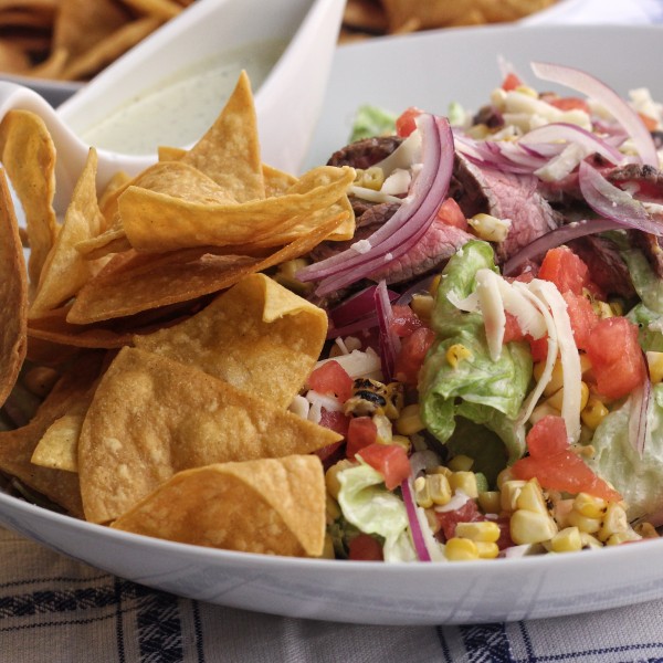 Emeril's Taco Salad with a Roasted Poblano Buttermilk Dressing ...