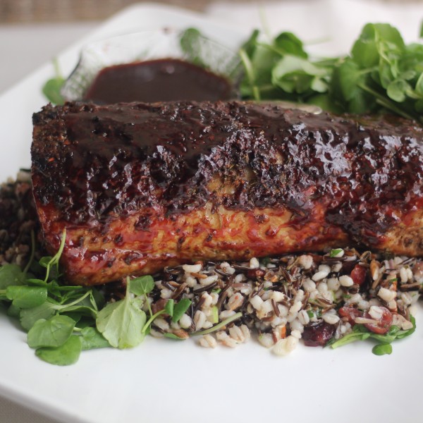 Garlic Roasted Pork Loin with Raspberry Chipotle Glaze | Emerils.com