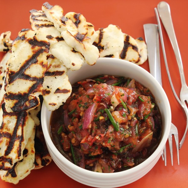 Grilled Halloumi with Truffle Tomato Relish | Emerils.com