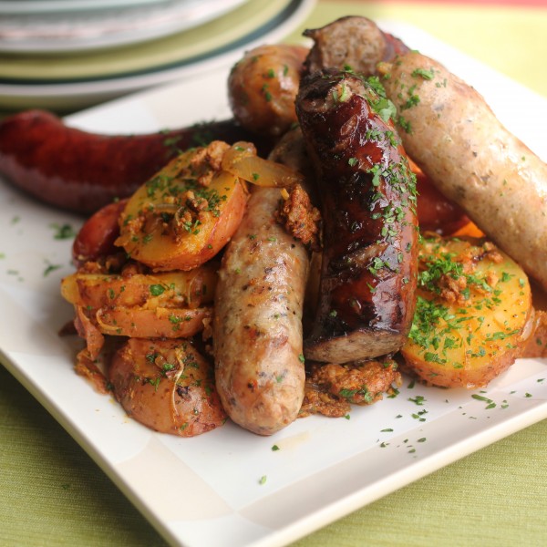Mixed Grill with a Warm Potato and Chorizo Salad | Emerils.com