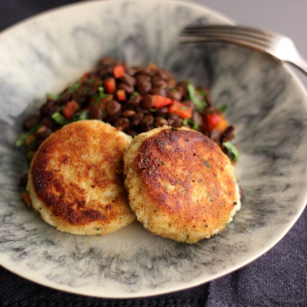 Feta, Goat Cheese And Leek Buttons With Lentil Salad | Emerils.com