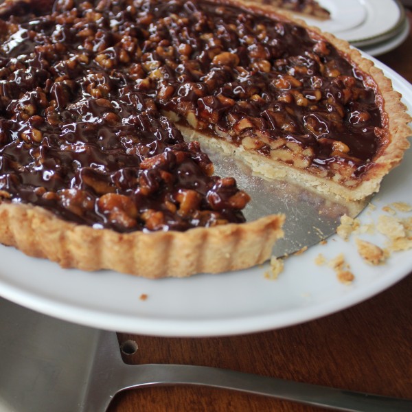 Walnut Tart With Chocolate Drizzles | Emerils.com